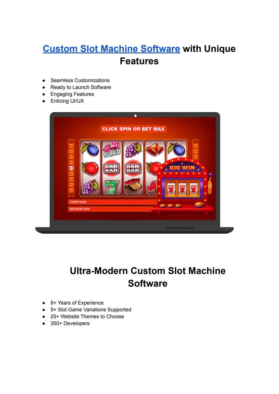 Custom Slot Machine Software by Josephemma - Issuu