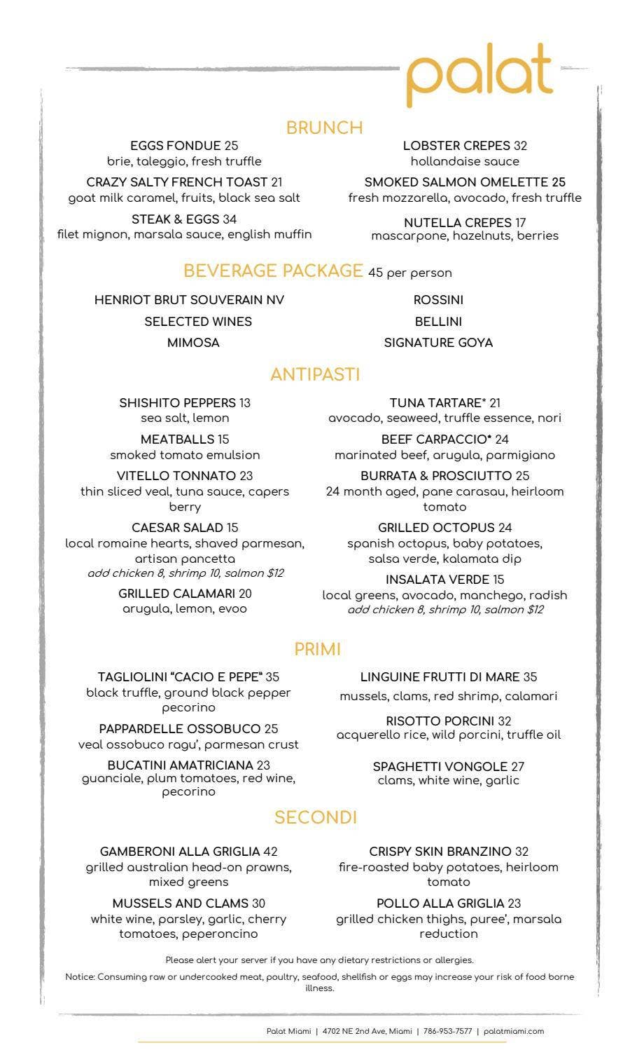 Palat Miami - BRUNCH Menu - DECEMBER 2021 by Derek Brown - Issuu