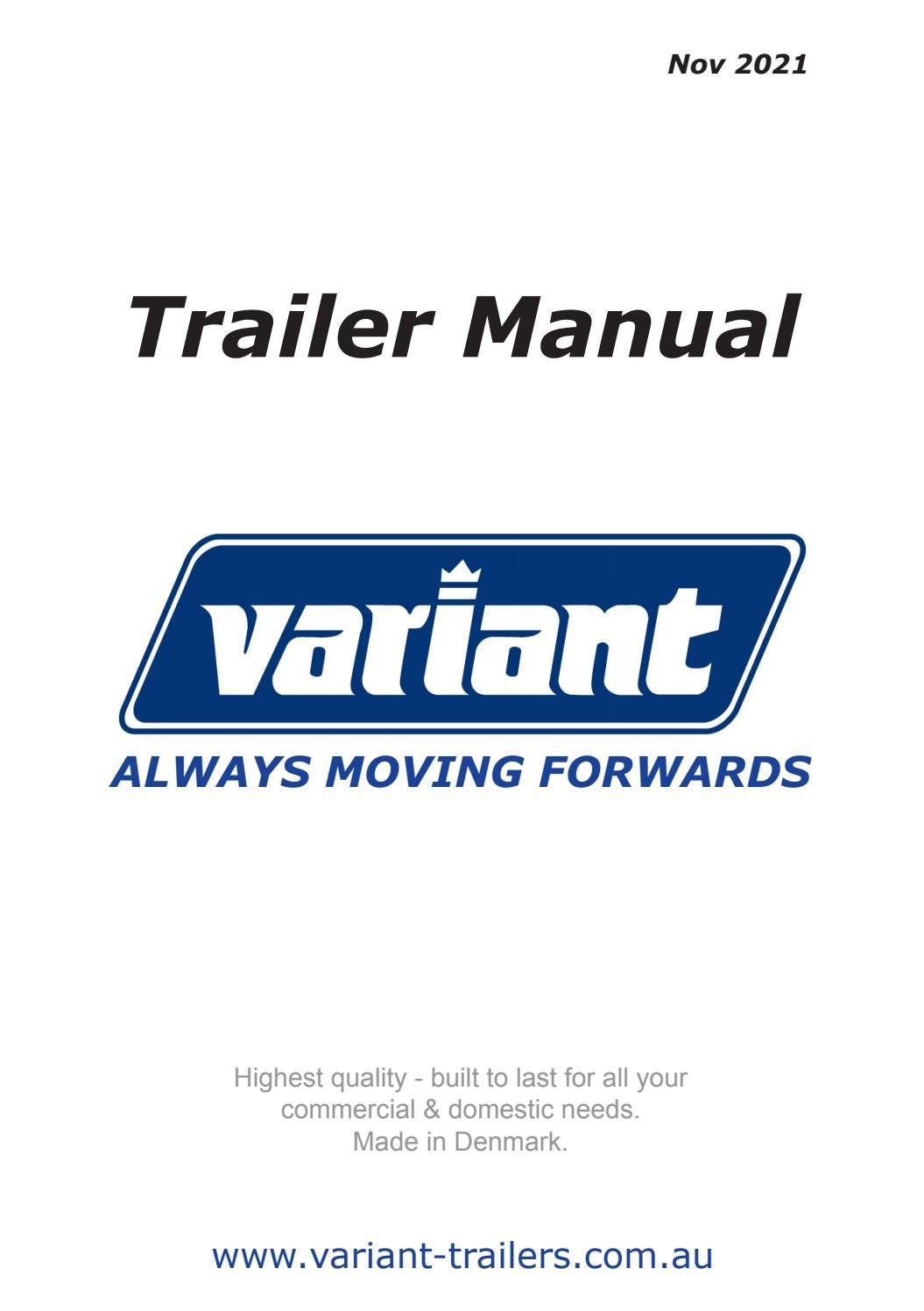 Variant Trailers Australia Handbook by A2B Trailers - Issuu