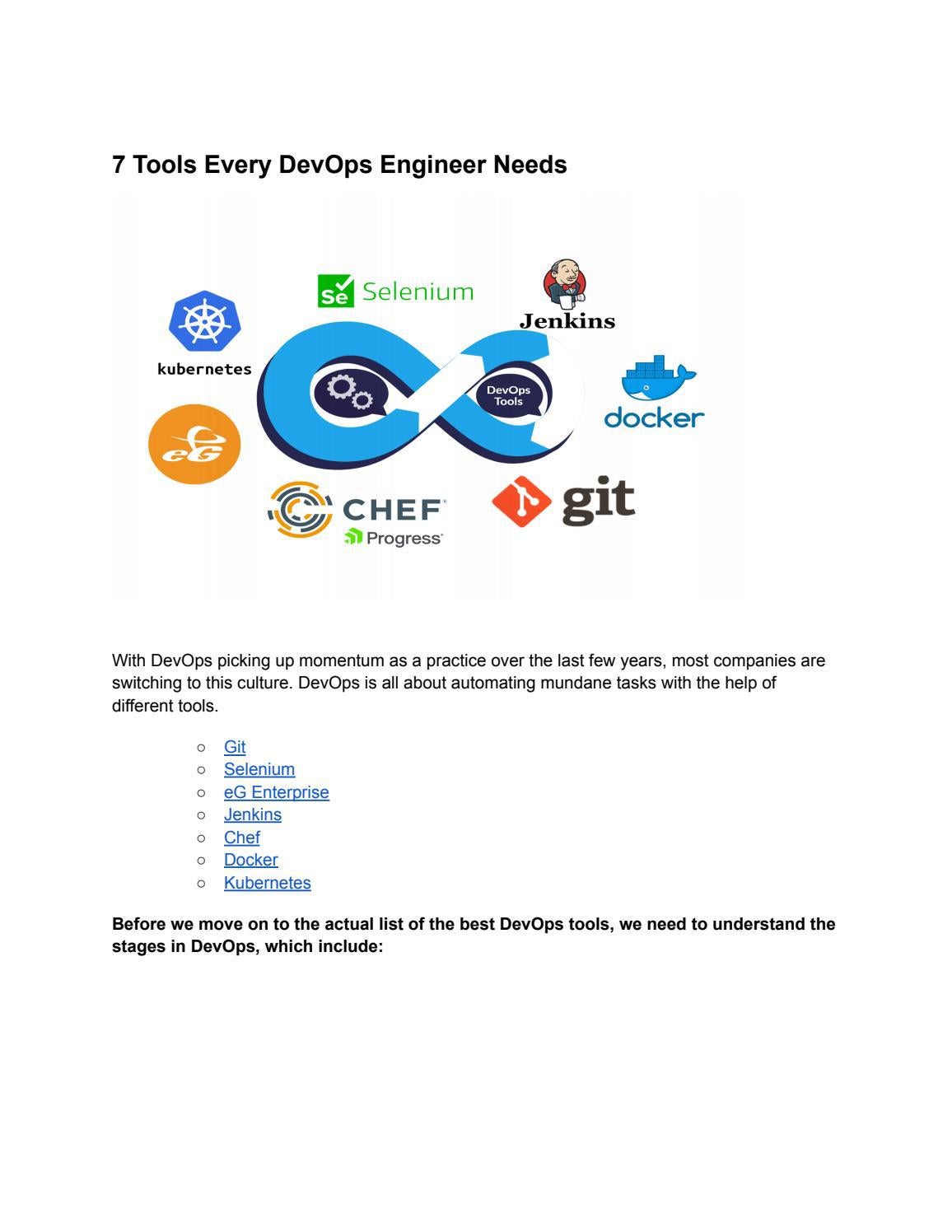 7 Tools Every DevOps Engineer Needs by BitCot - Issuu