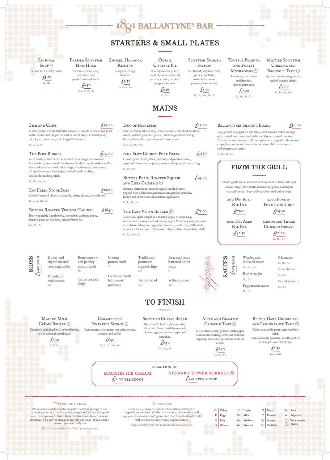 Park Bar Menu by Peebles Hydro - Issuu