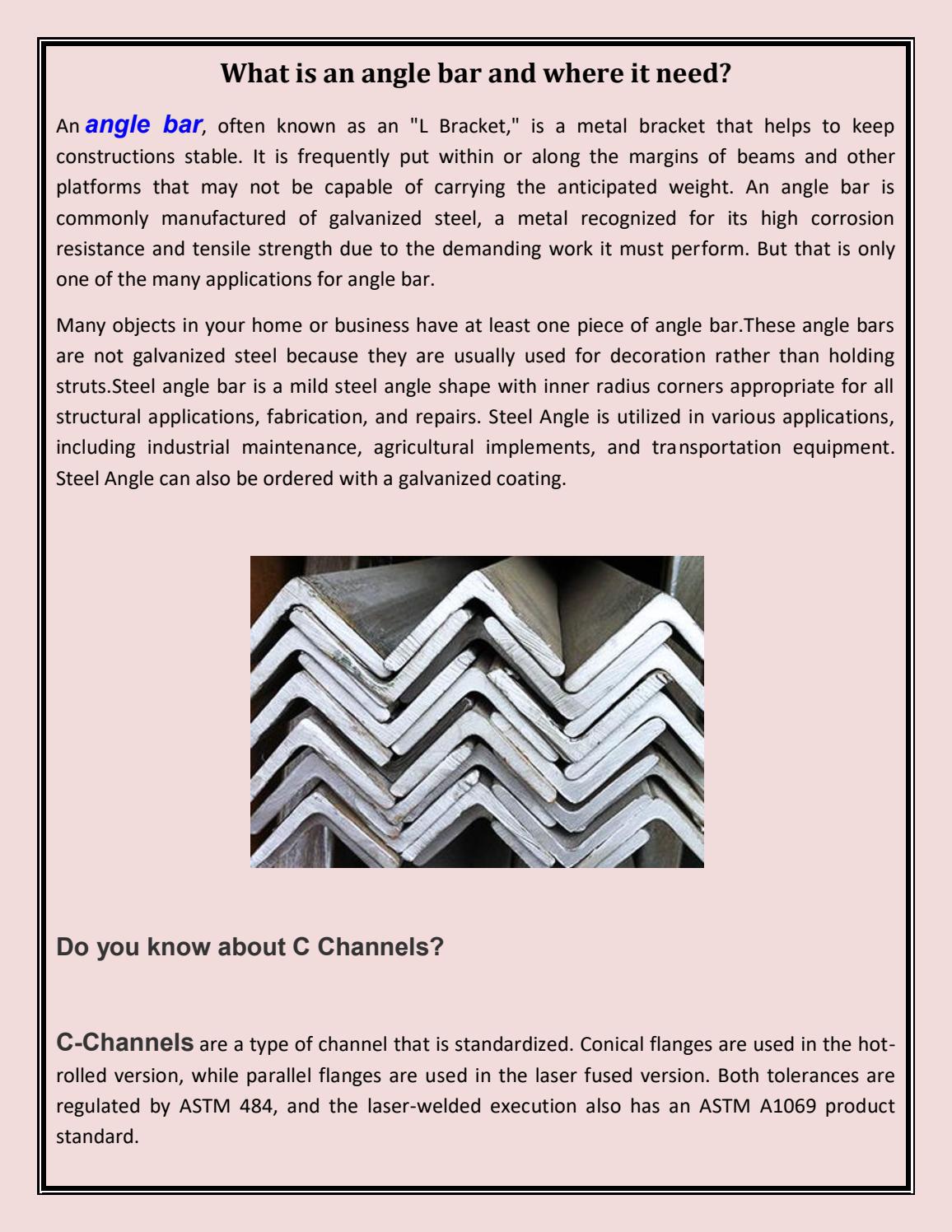 What is an angle bar and where it need? by Kianhuatmetal - Issuu