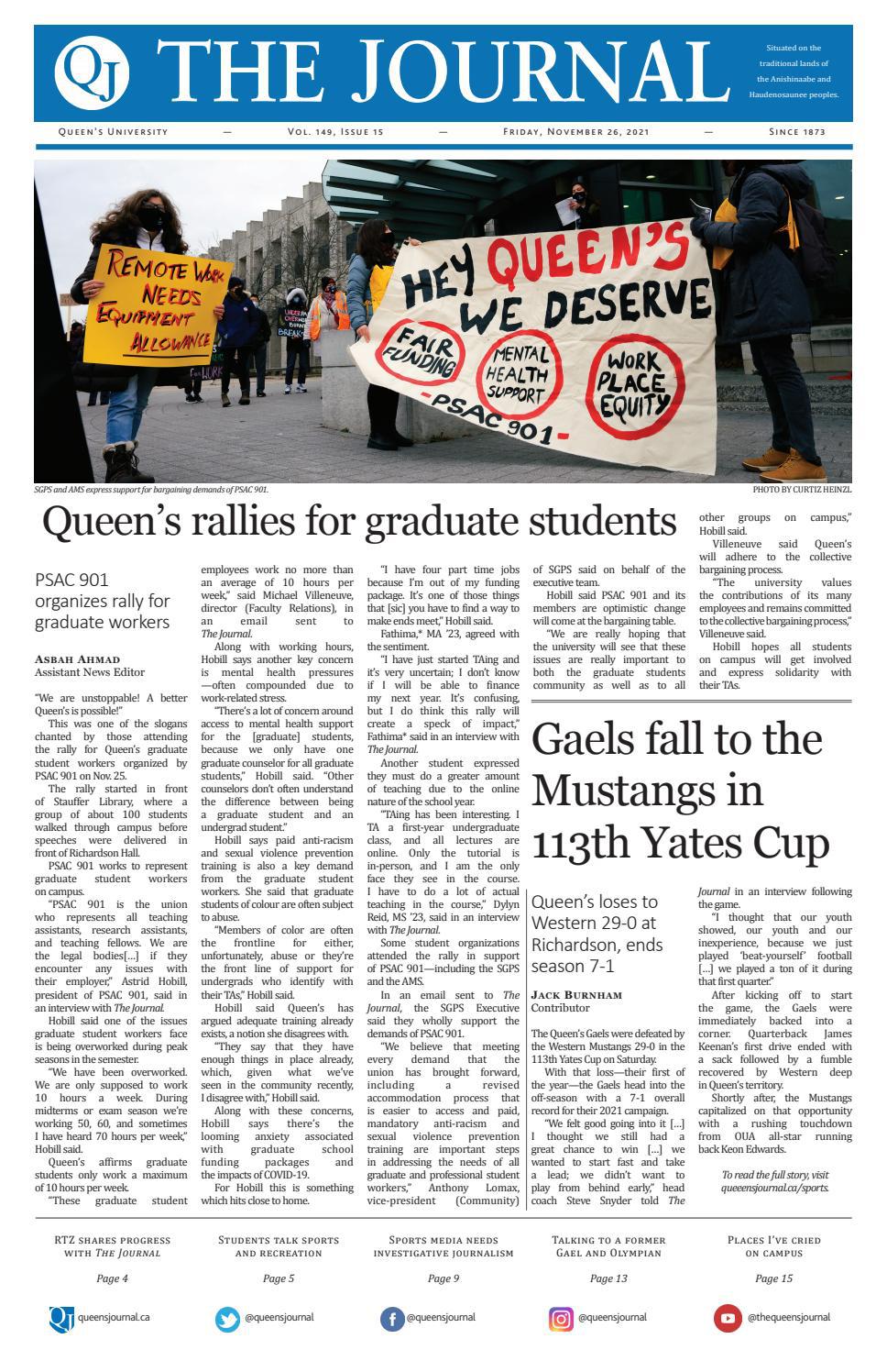 The Queen's Journal, Volume 149, Issue 15 by The Queen's Journal - Issuu