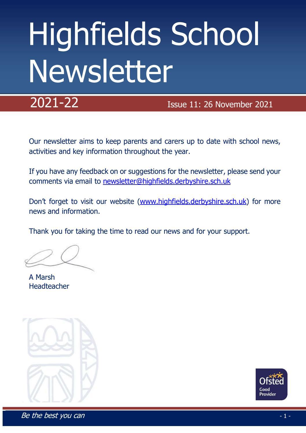 Highfields School Newsletter Issue 11 by Highfields School - Issuu