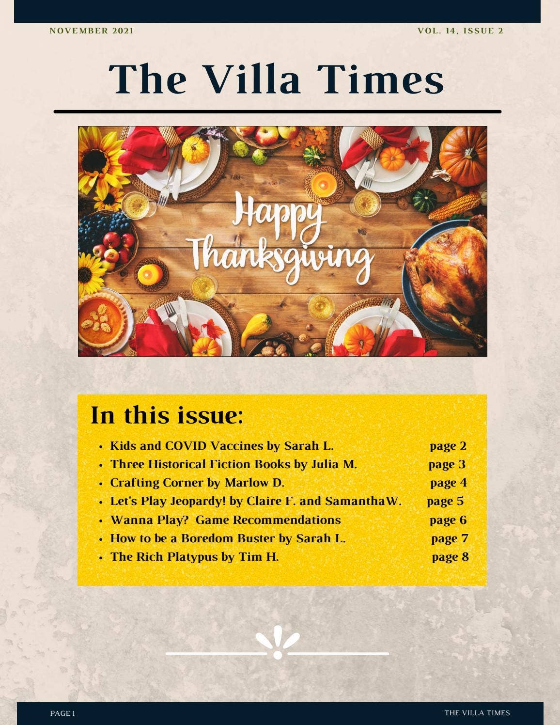 The Villa Times November 2021 by thevilla - Issuu