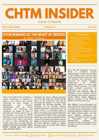 CHTM Insider: Volume 2, Issue 1 by CHTMInsider - Issuu