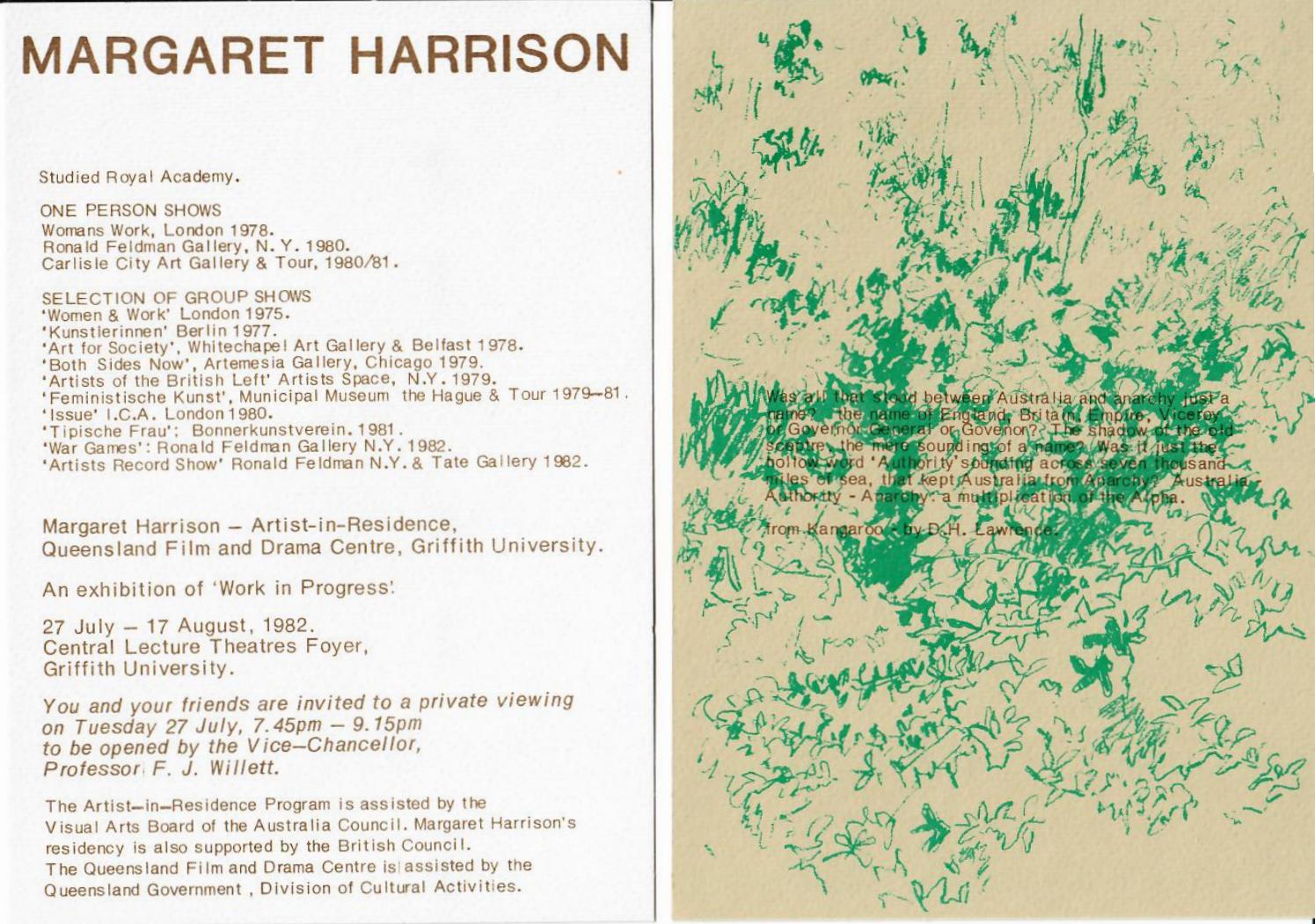 Margaret Harrison - Artist in Residence 1982 by Queensland College of ...