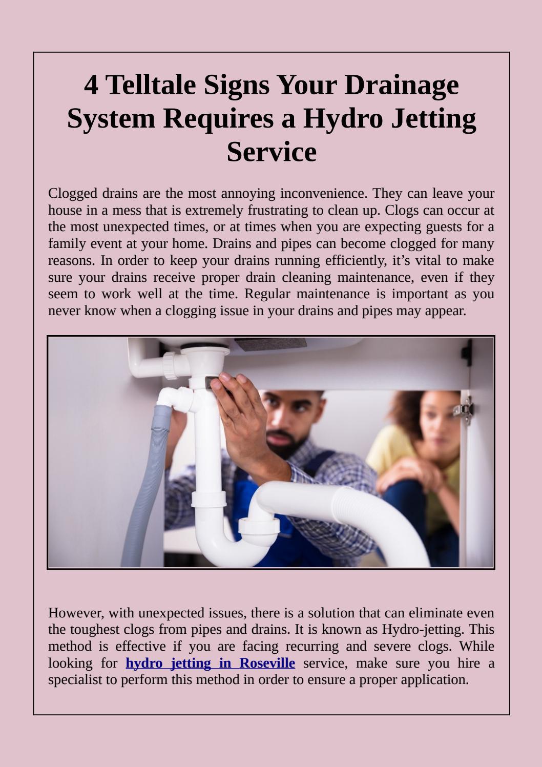 4 Telltale Signs Your Drainage System Requires a Hydro Jetting Service by Advanced Septic ...