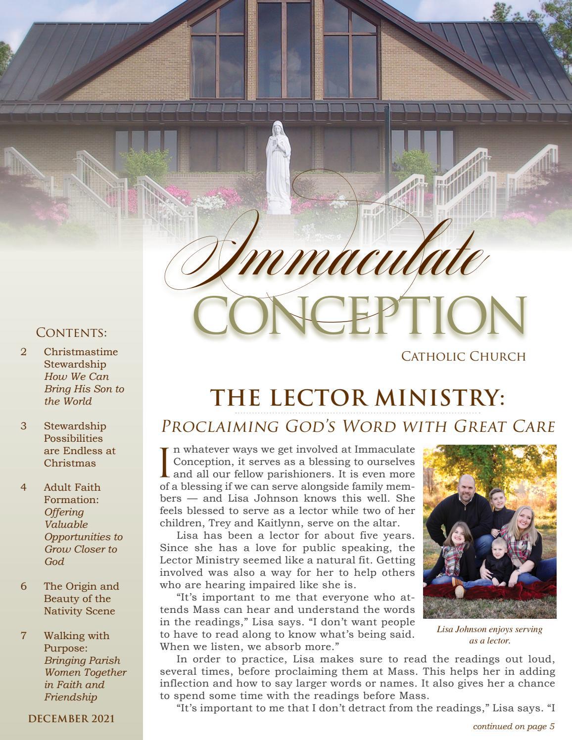 Immaculate Conception Catholic Church Newsletter — December 2021 by ...