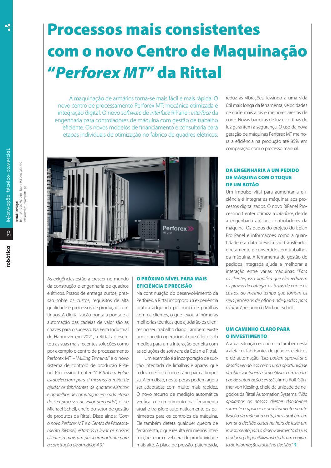 Processos mais consistentes com o novo Centro de Maquinação “Perforex ...