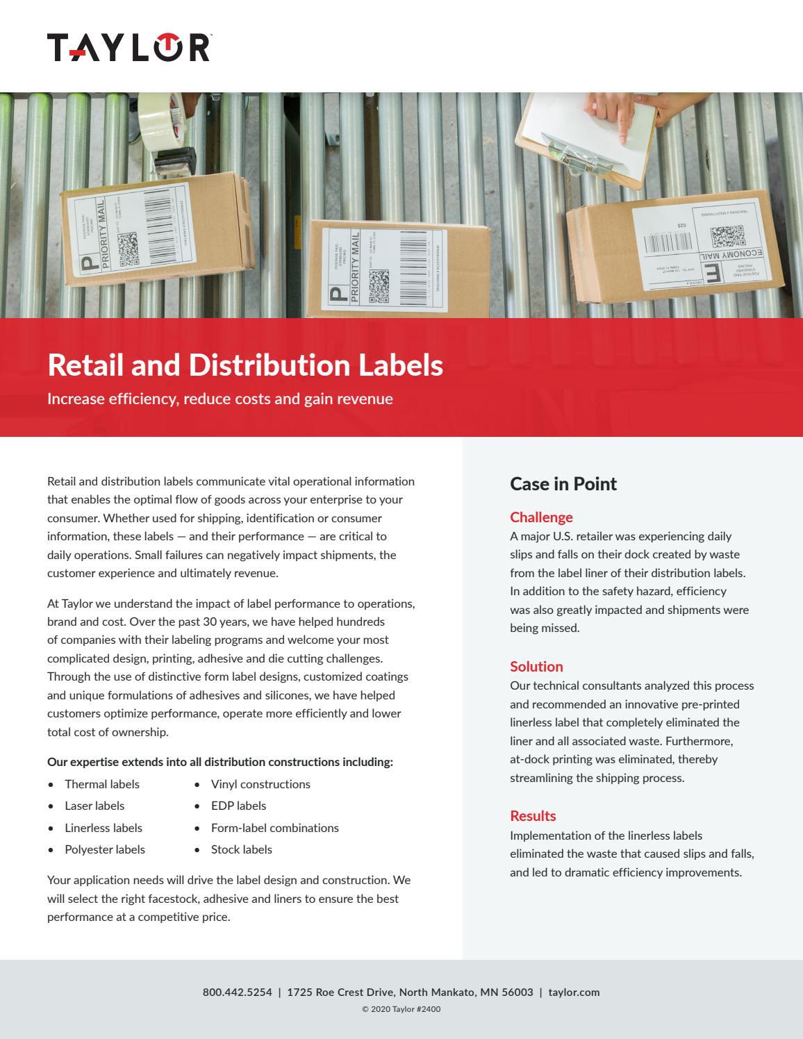 Taylor Retail and Distribution Labels Brochure by Taylor - Issuu
