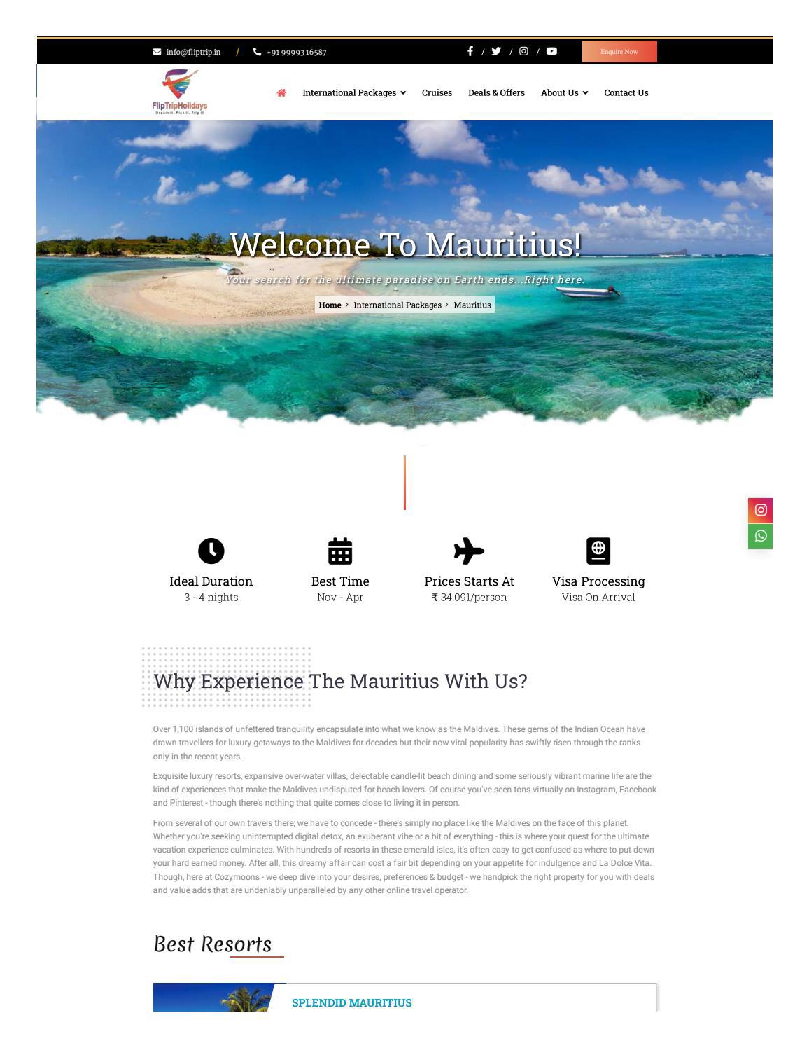 Book Mauritius tour package from india by flipfortrip - Issuu