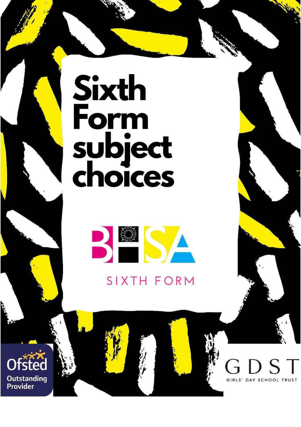 BHSA 6th Form choices by m.ogorman - Issuu