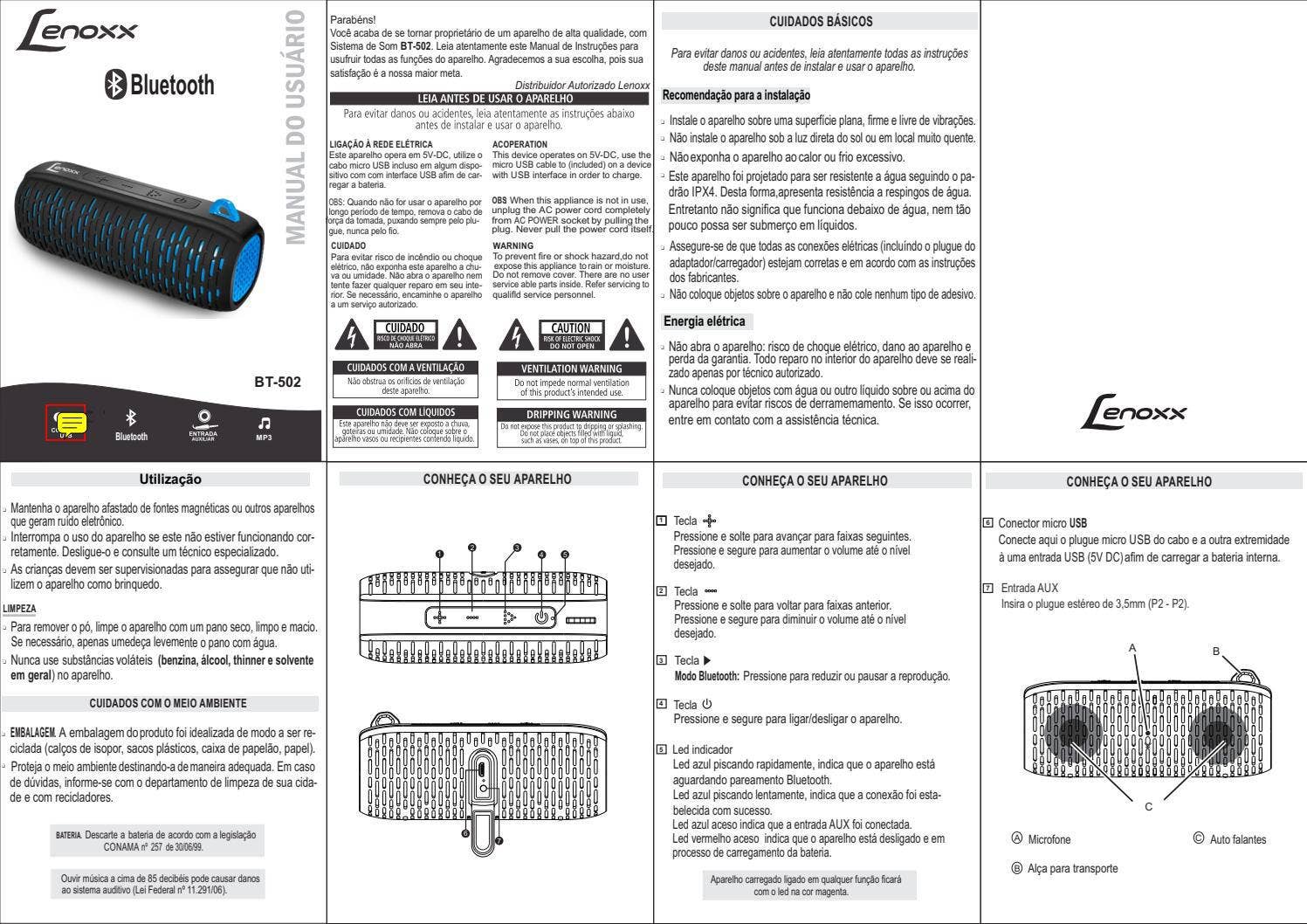 Manual BT502 Lenoxx by Gradiente - Issuu