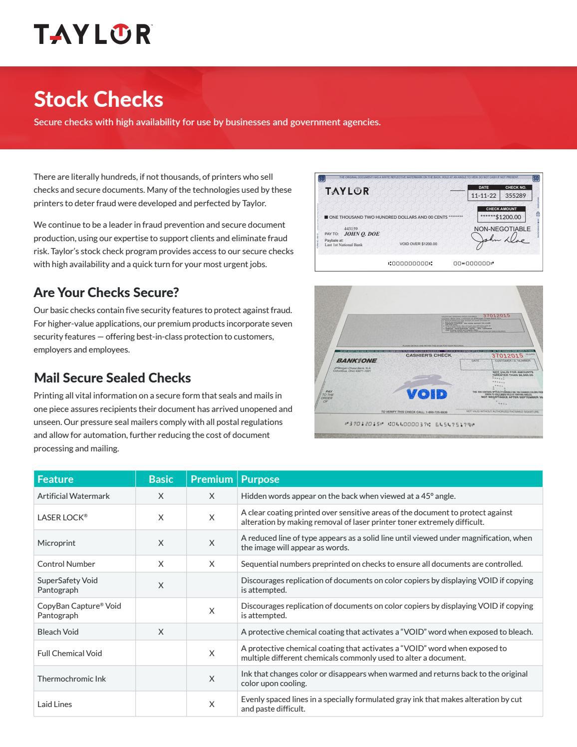 Taylor Stock Check Program Brochure by Taylor - Issuu