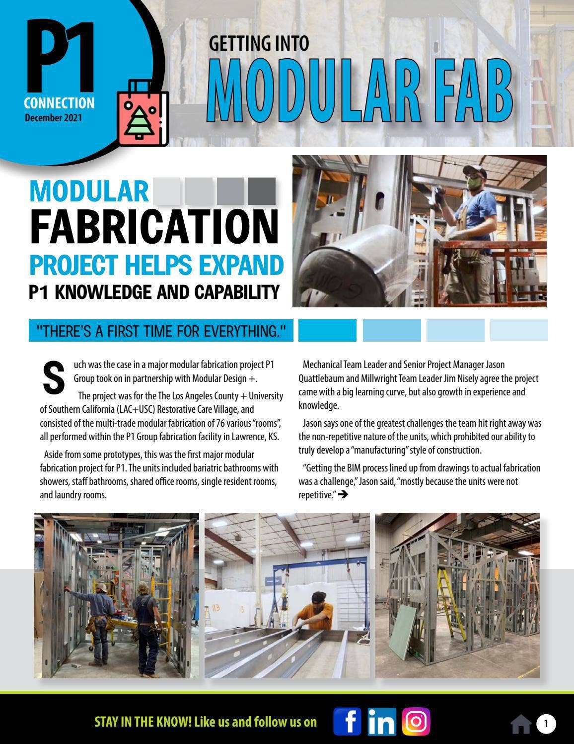 P1 Connection December Newsletter by P1 Construction, LLC - Issuu