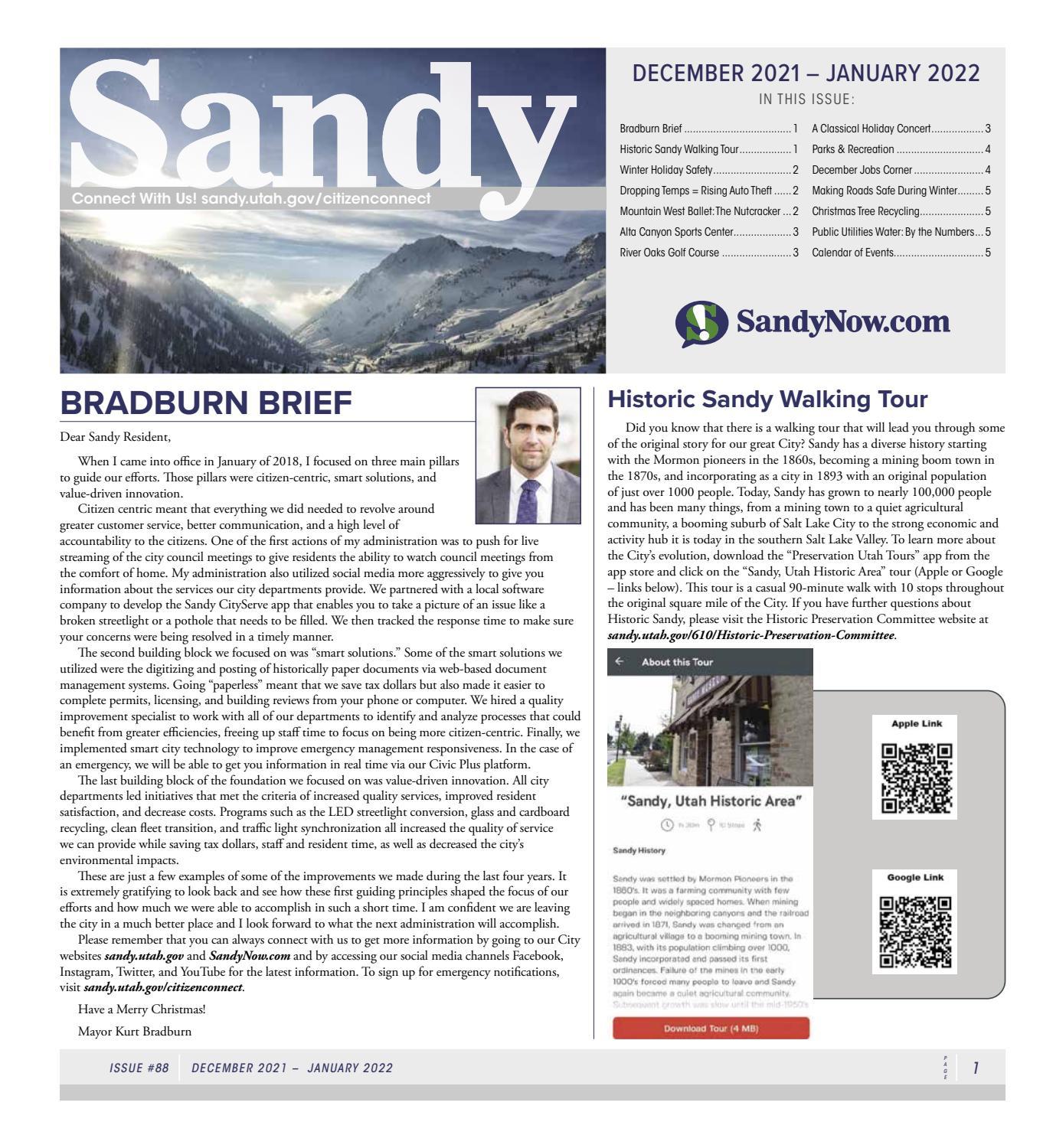 Sandy City Newsletter | December 2021 by The City Journals - Issuu
