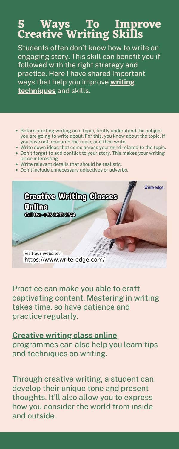 5 Ways To Improve Creative Writing Skills by write Edge - Issuu