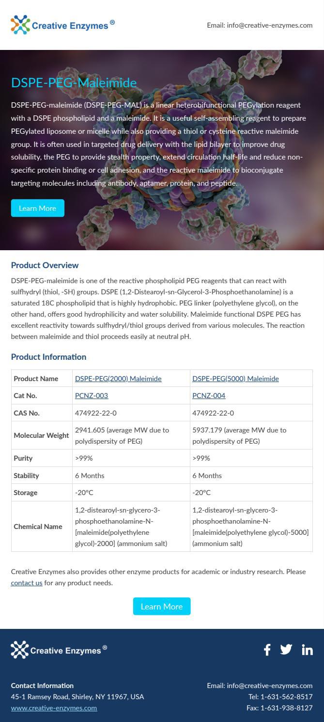 Explore Creative Enzymes's DSPE-PEG-Maleimide by Creative Enzymes - Issuu