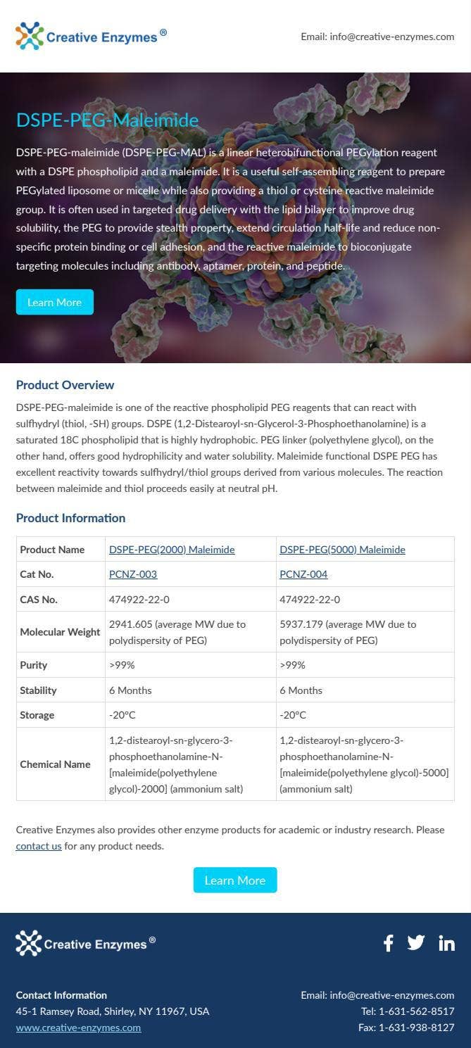 Explore Creative Enzymes's DSPE-PEG-Maleimide by Creative Enzymes - Issuu