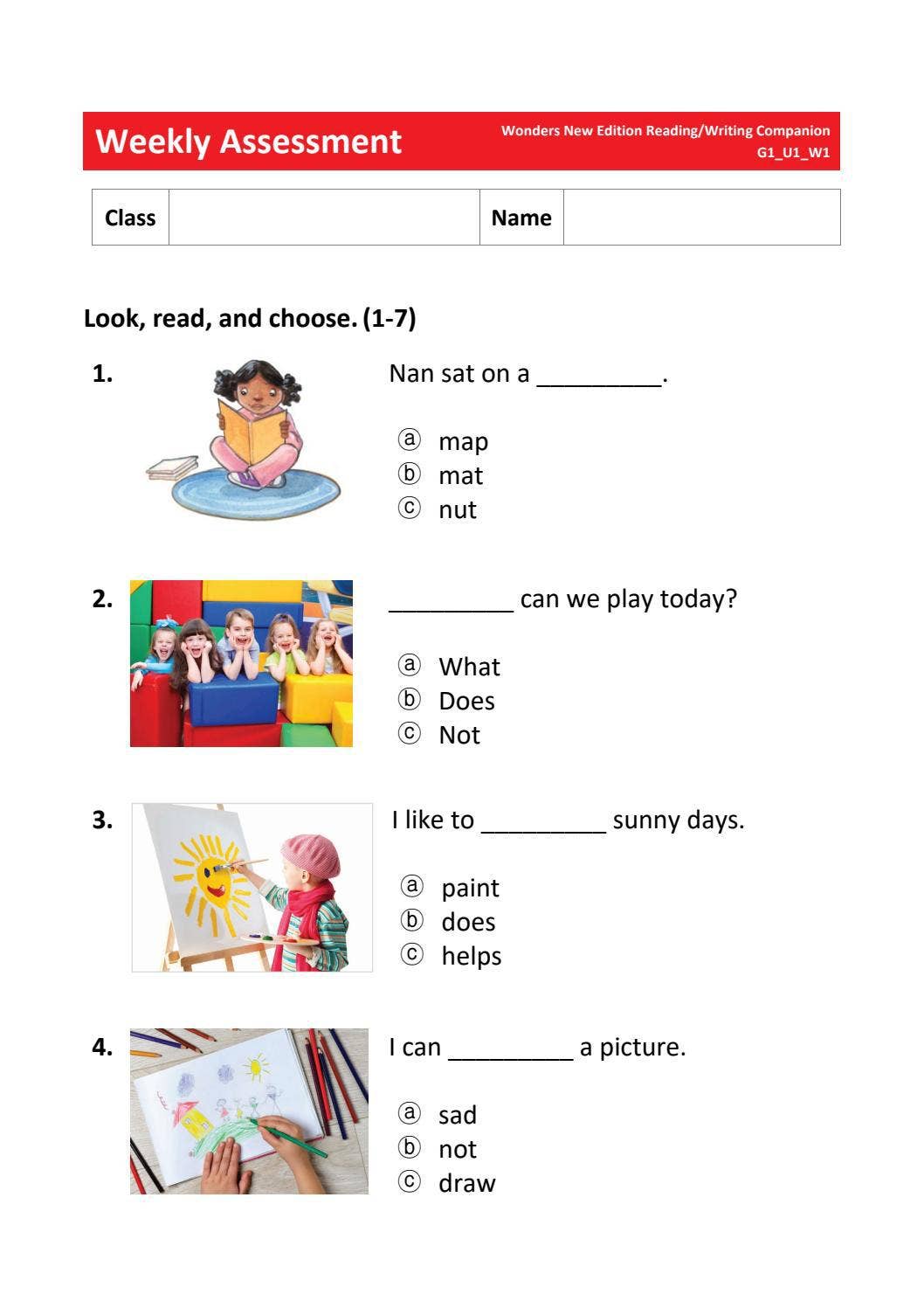 Wonders New Edition Weekly Assessment by twoponds_ - Issuu