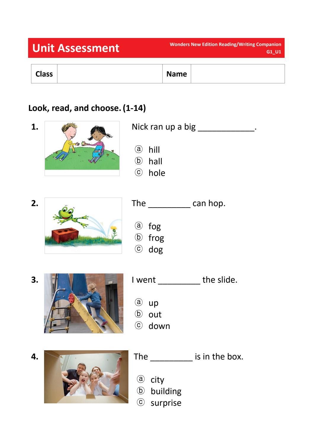 Wonders New Edition Unit Assessment by twoponds_ - Issuu