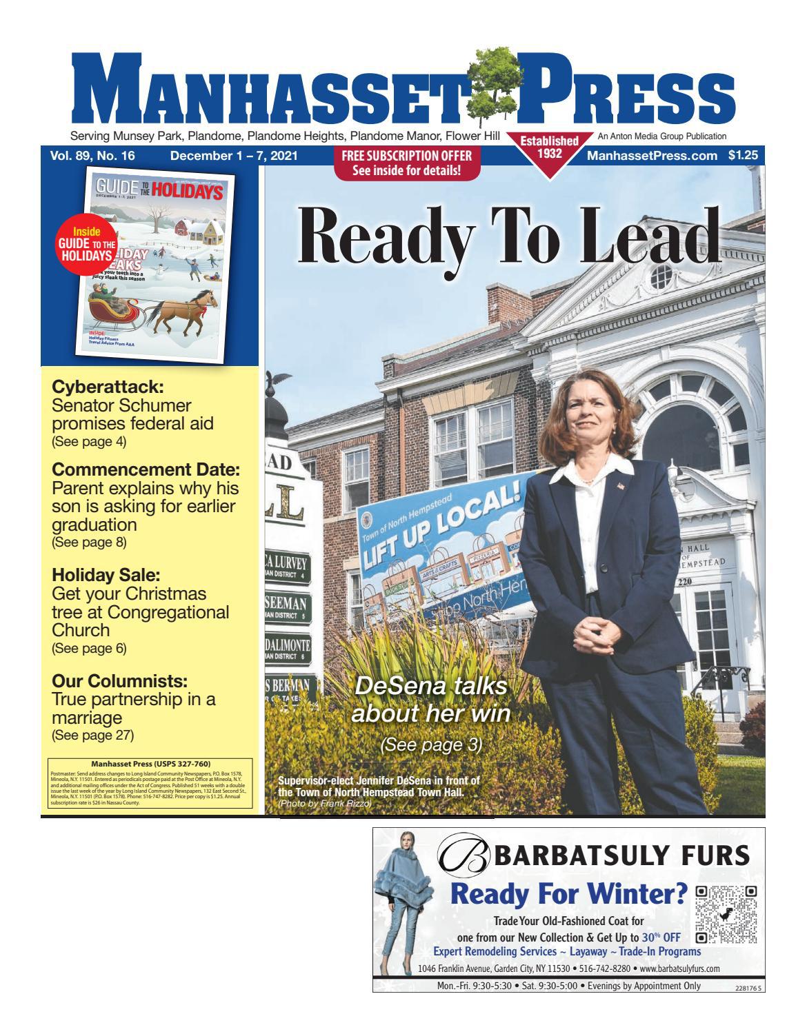 Manhasset Press 12/1/21 edition is published weekly by Anton Media ...