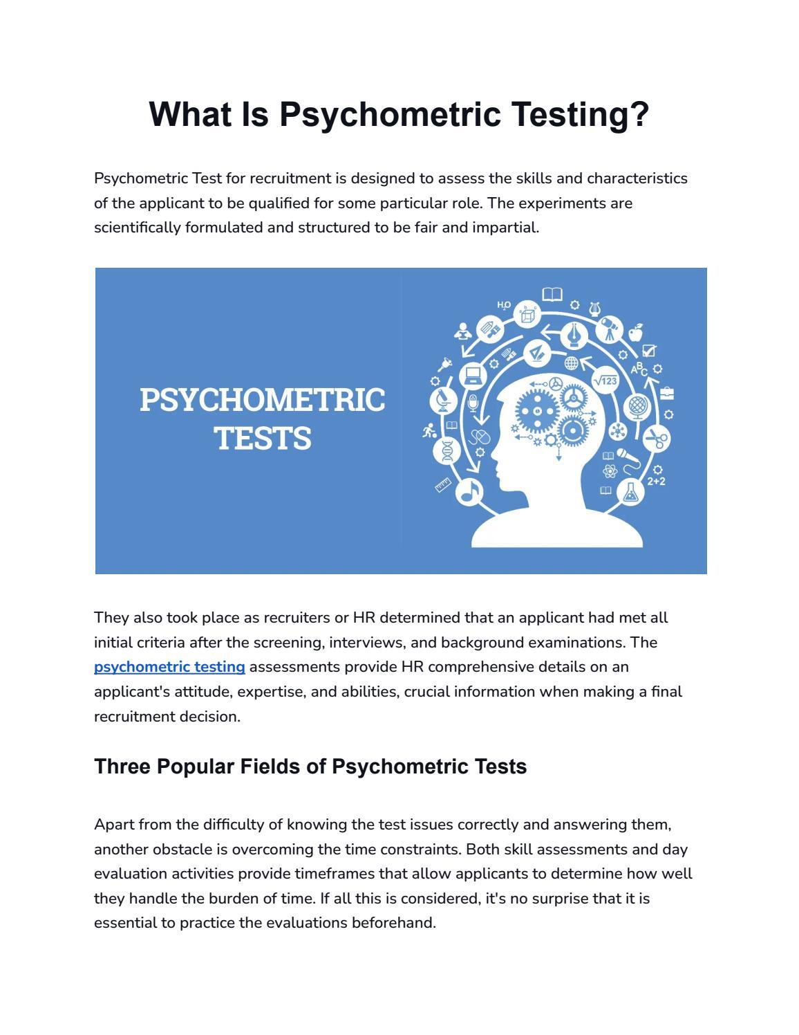 What Is Psychometric Testing? by RightPeople - Issuu