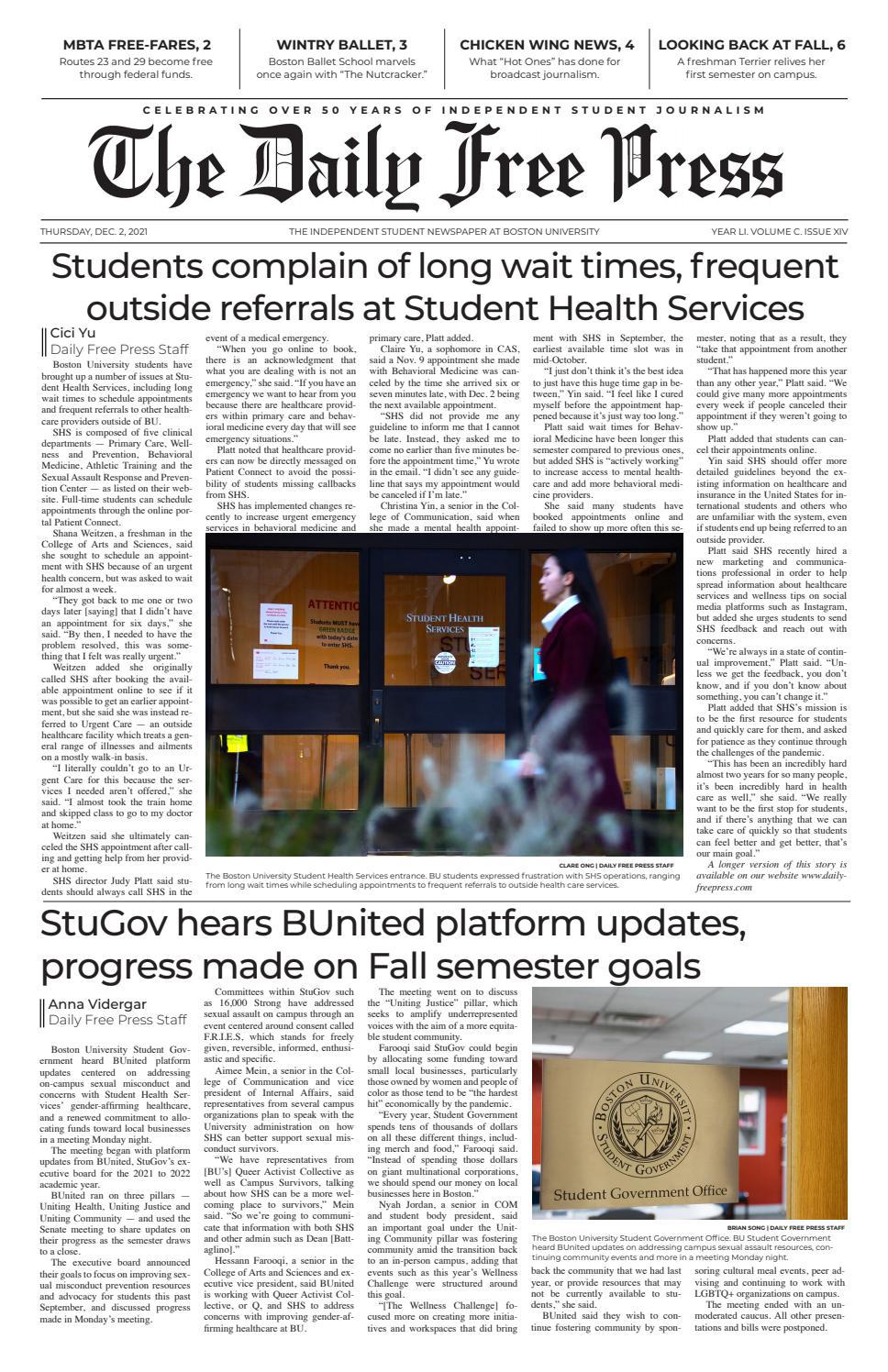 12-2-2021 by The Daily Free Press - Issuu