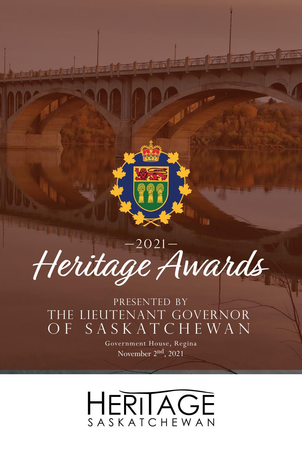2021 Heritage Awards Program by heritagesask - Issuu