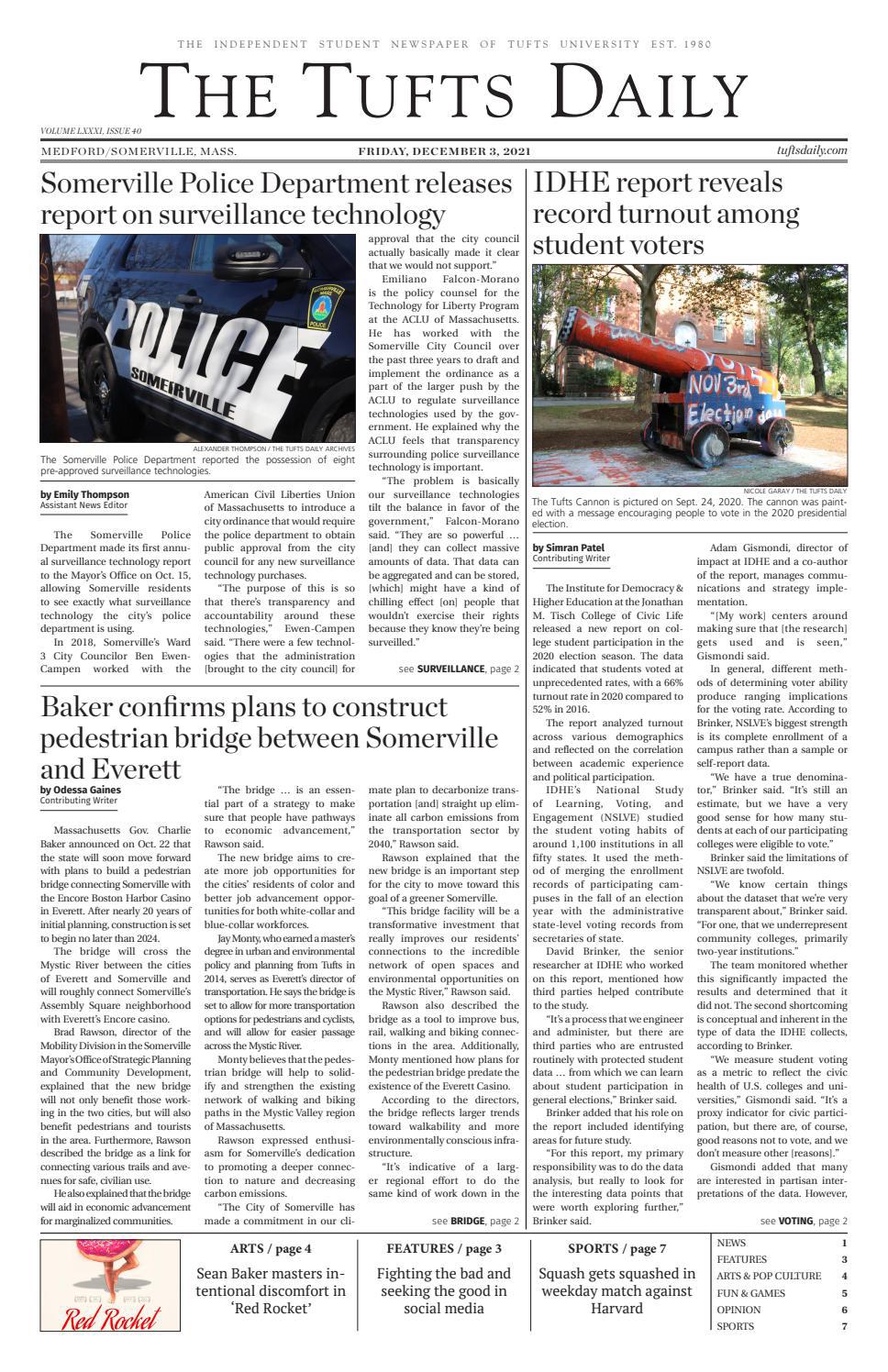 The Tufts Daily - Friday, December 3, 2021 by The Tufts Daily - Issuu