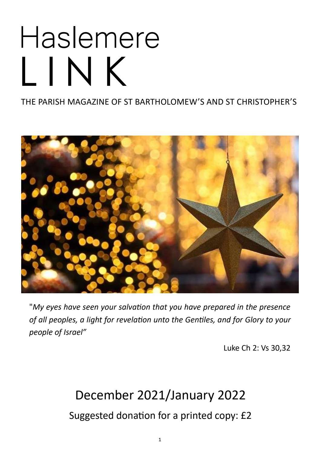 Haslemere Parish Link Magazine - Dec 21-Jan22 by haslemereparish - Issuu