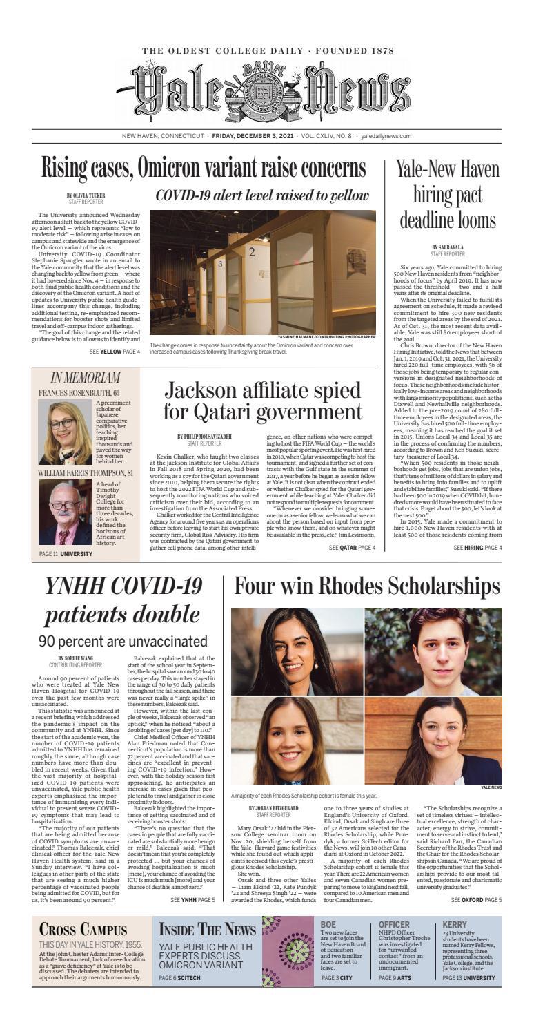 Yale Daily News — Week of Dec. 3, 2021 by Yale Daily News - Issuu