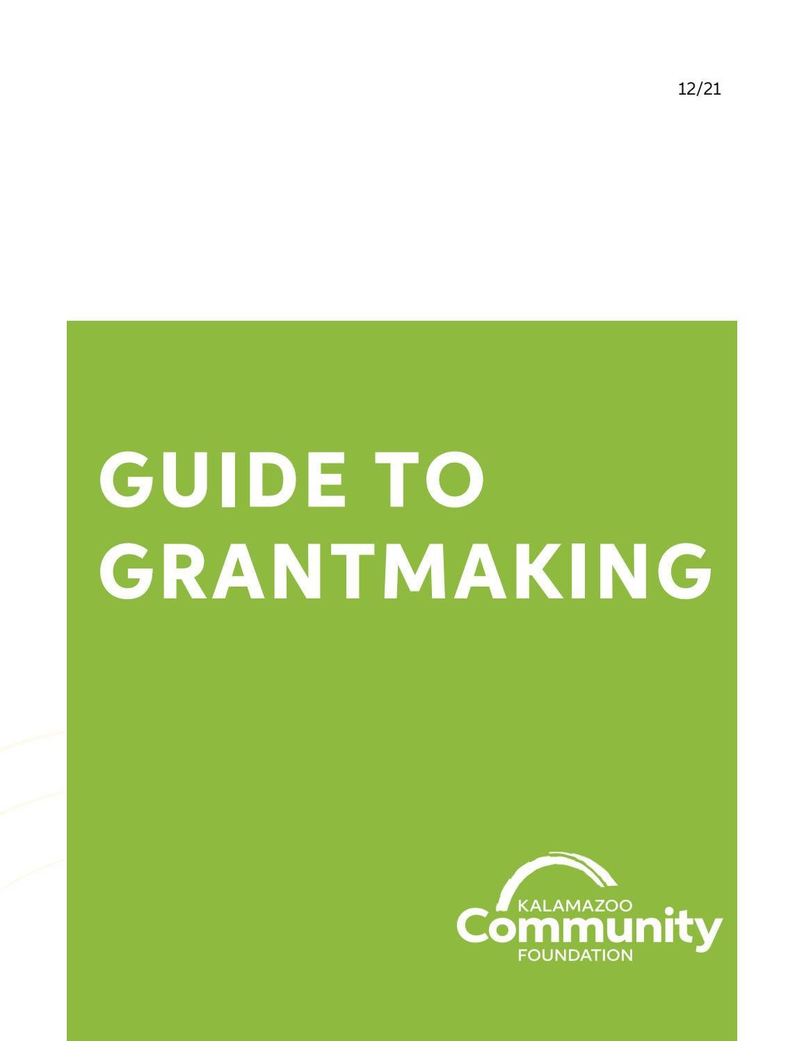 KZCF Grantmaking Guide by Kalamazoo Community Foundation - Issuu