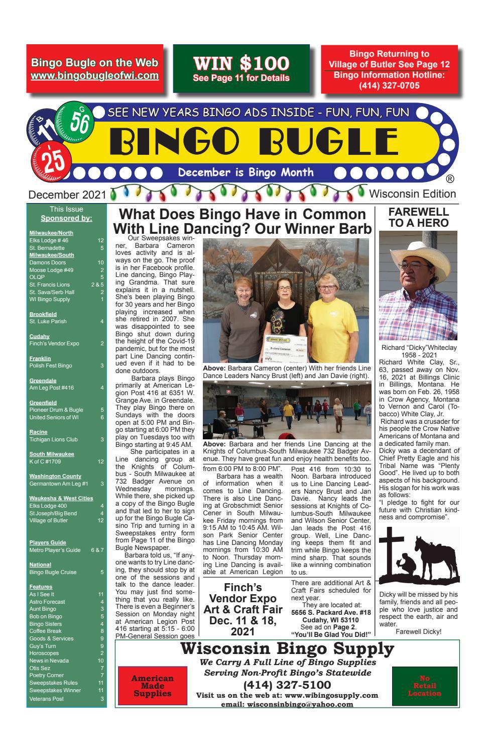December 2021 Wisconsin Bingo Bugle by Bingo Bugle of Wisconsin - Issuu