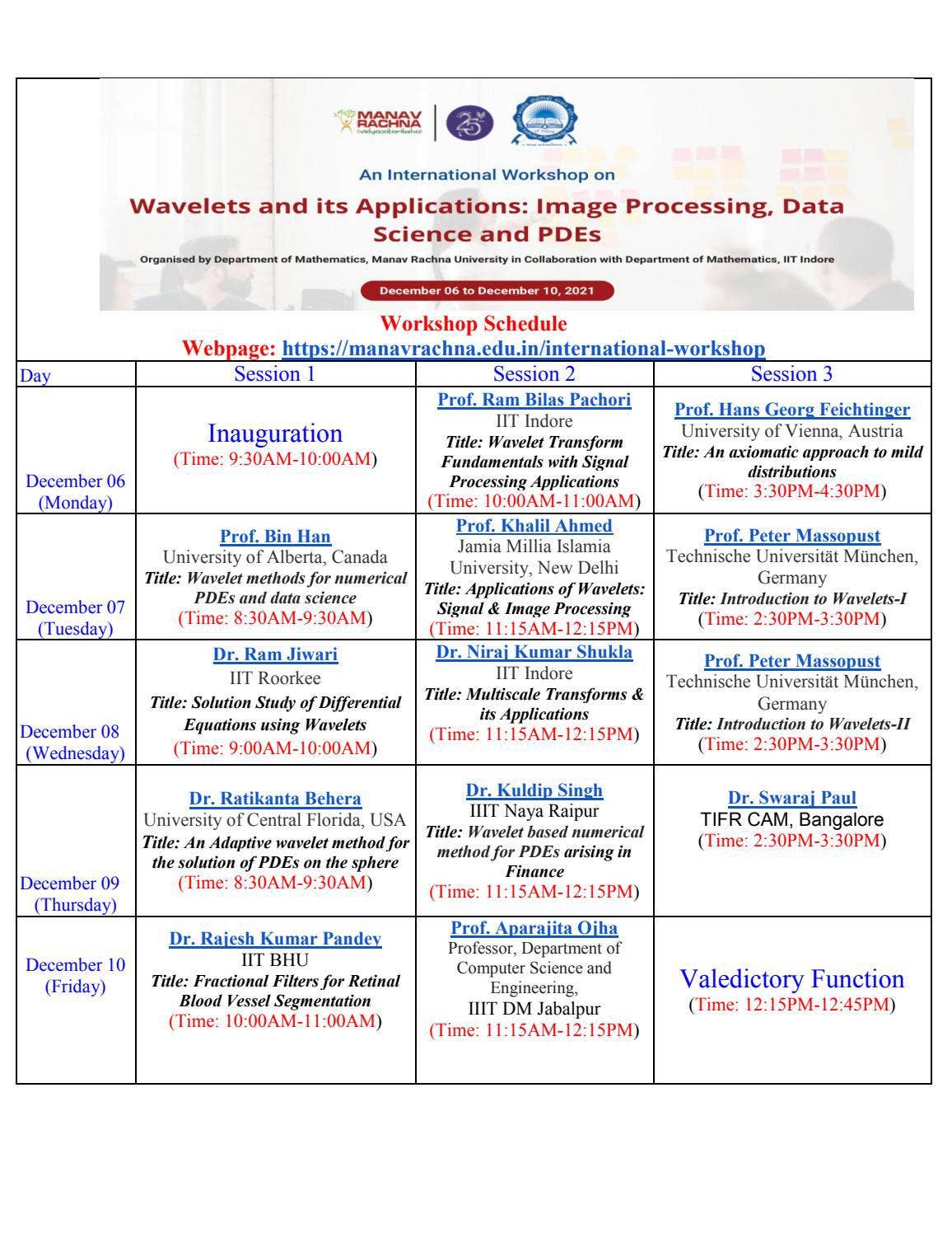 schedule_workshop-on-wavelets-and-its-applications-image-processing-data-science-and-pdes by ...