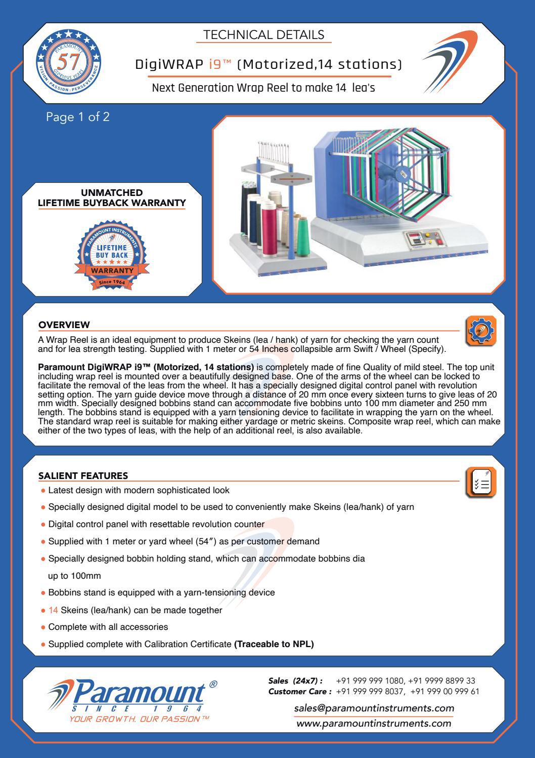 Wrap reel i9 by Paramount Instruments Pvt. Ltd. - Issuu