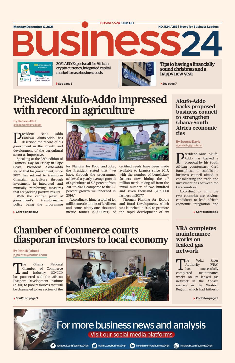 Business24 Newspaper 6th December, 2021 by Business24 Online - Issuu