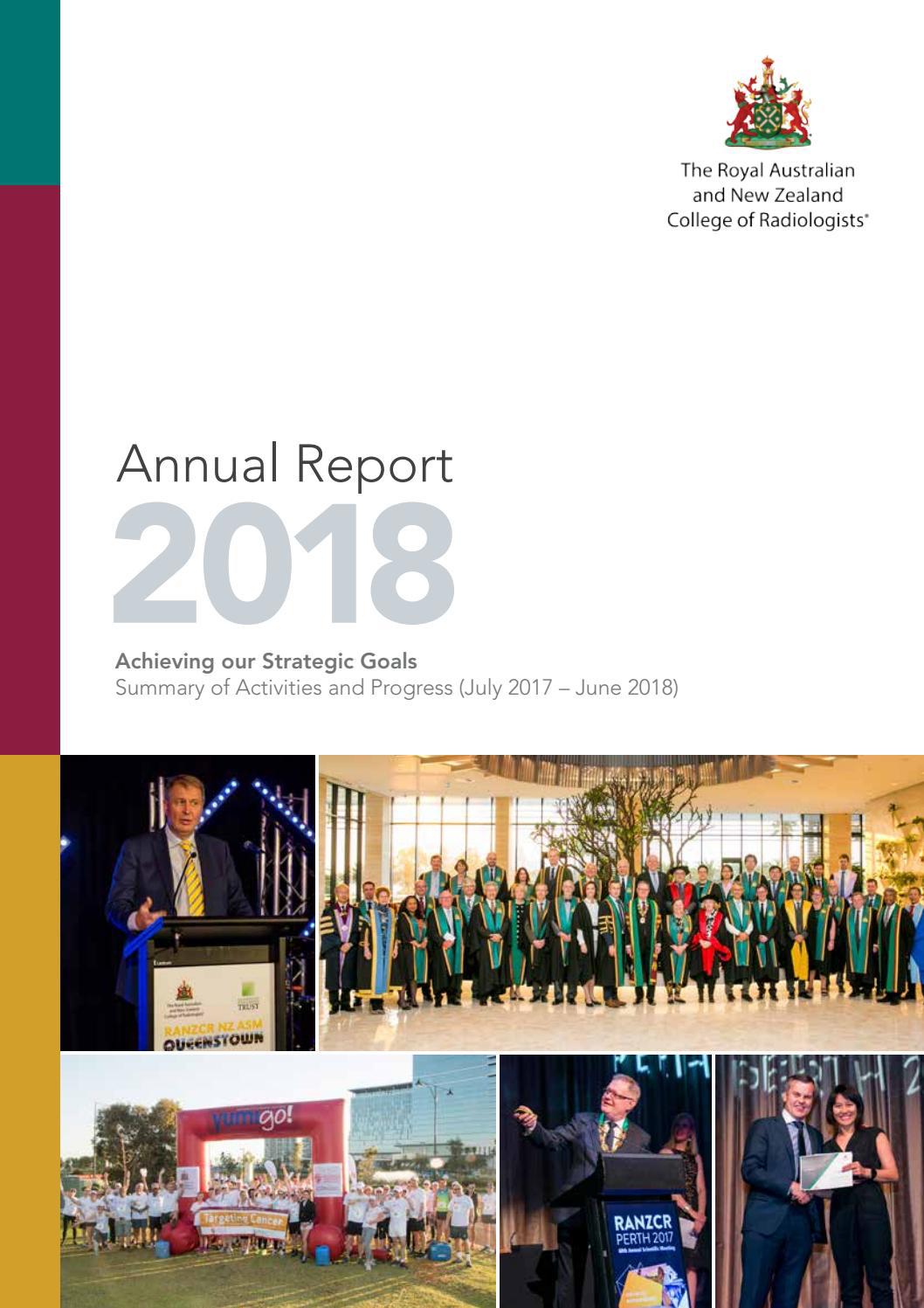 RANZCR Annual Report 2017–2018 by RANZCR - Issuu