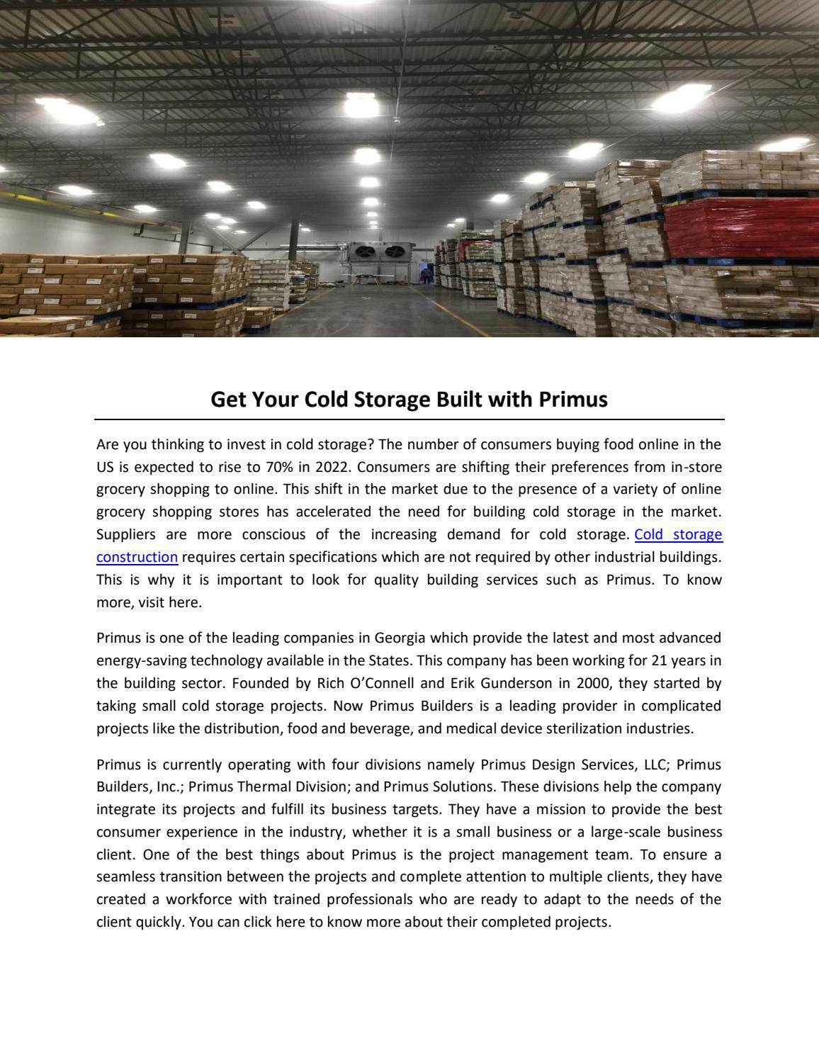Get Your Cold Storage Built with Primus by Primus Builders - Issuu