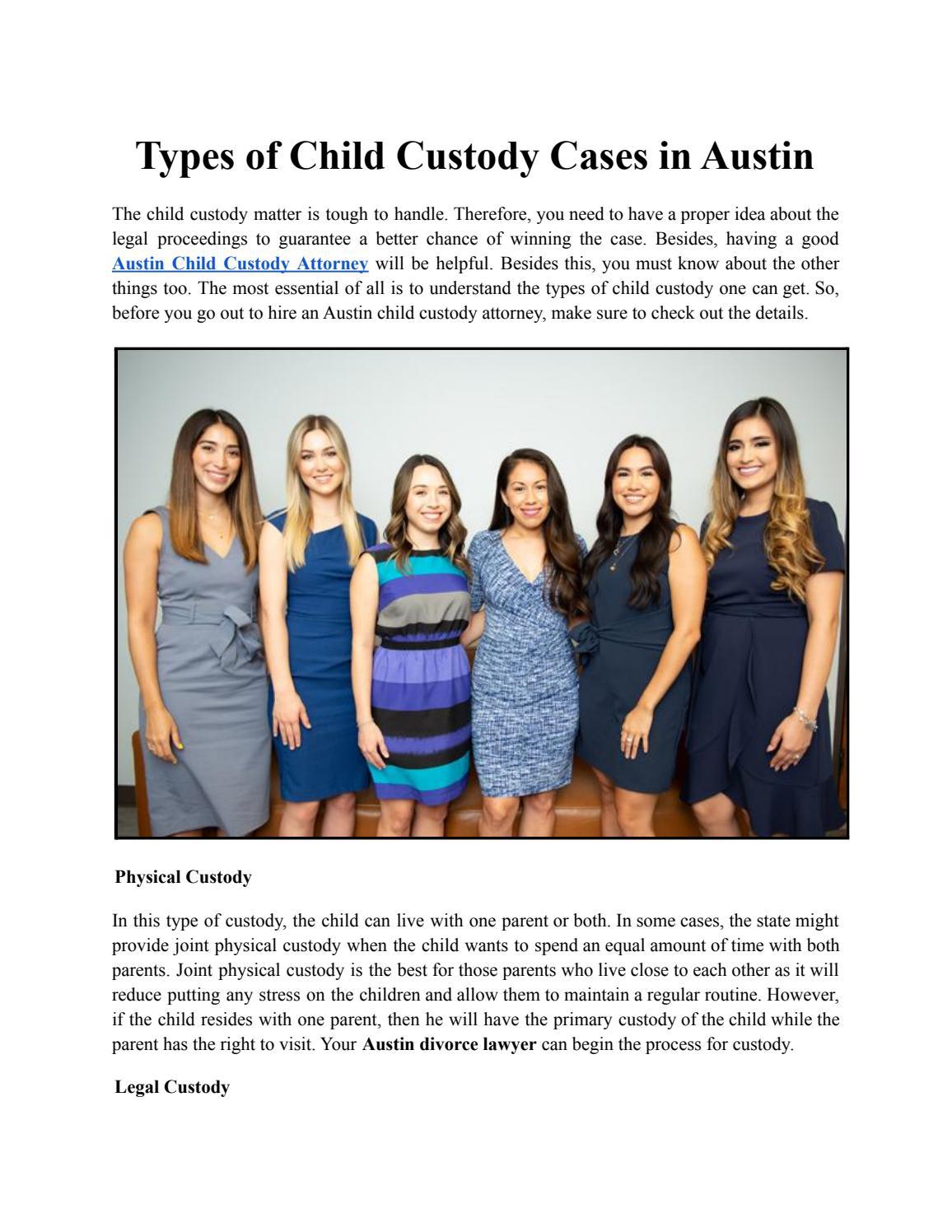 Types of Child Custody Cases in Austin by Sanchez & Flores, Attorneys ...