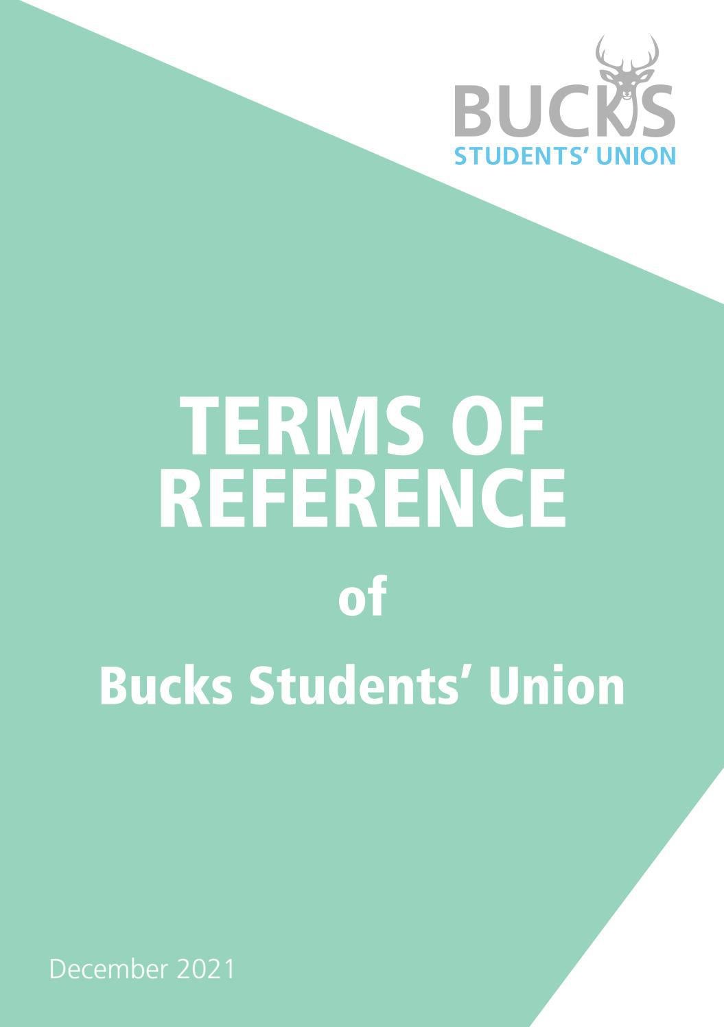Terms of Reference by Bucks Students' Union - Issuu