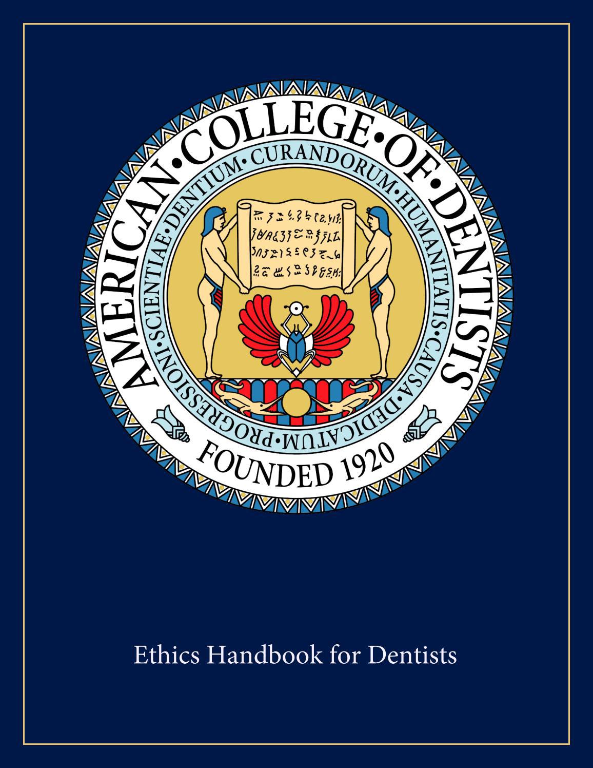 Ethics Handbook for Dentists by American College of Dentists - Issuu