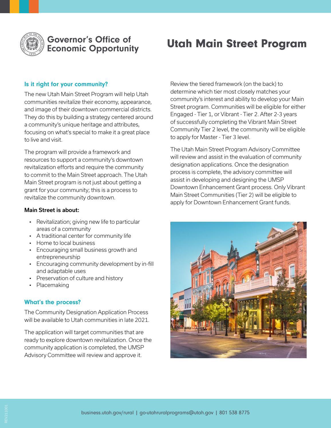 Utah Main Street Program by Utah Governor's Office of Economic ...