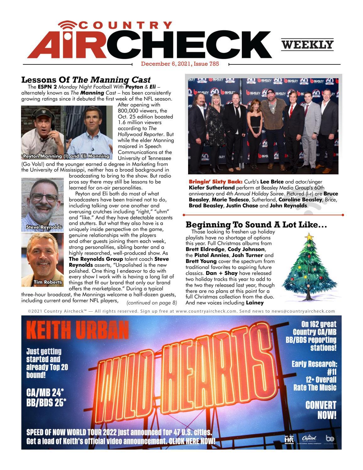 Country Aircheck Weekly - December 6, 2021, Issue 785 by Country ...