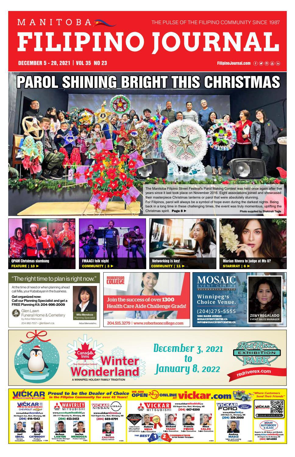 Filipino Journal Manitoba Edition December 05 - 20, 2021 by Filipino ...