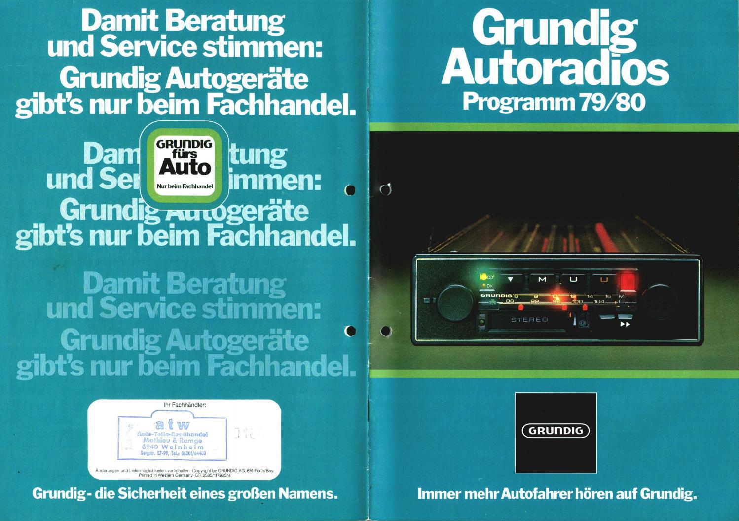 Grundig Autoradio-Programm 1979-80 by Alex Chernyak - Issuu
