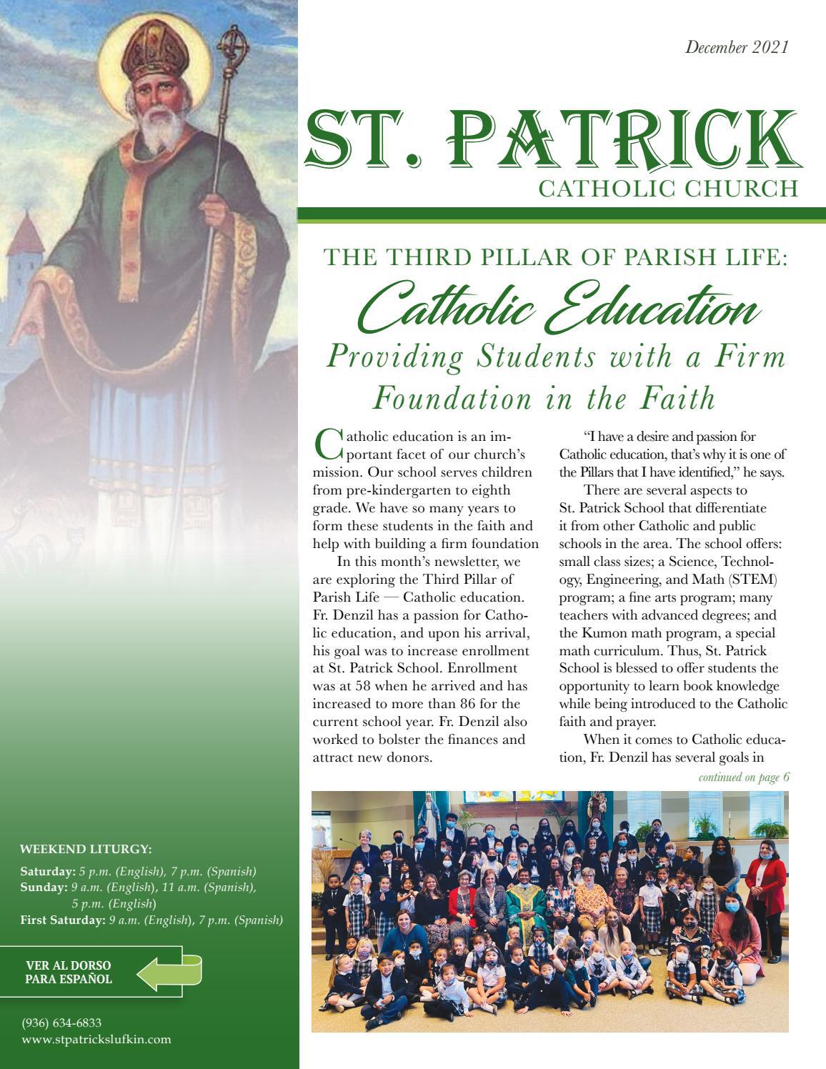 St. Patrick Catholic Church Newsletter — December 2021 by Catholic ...