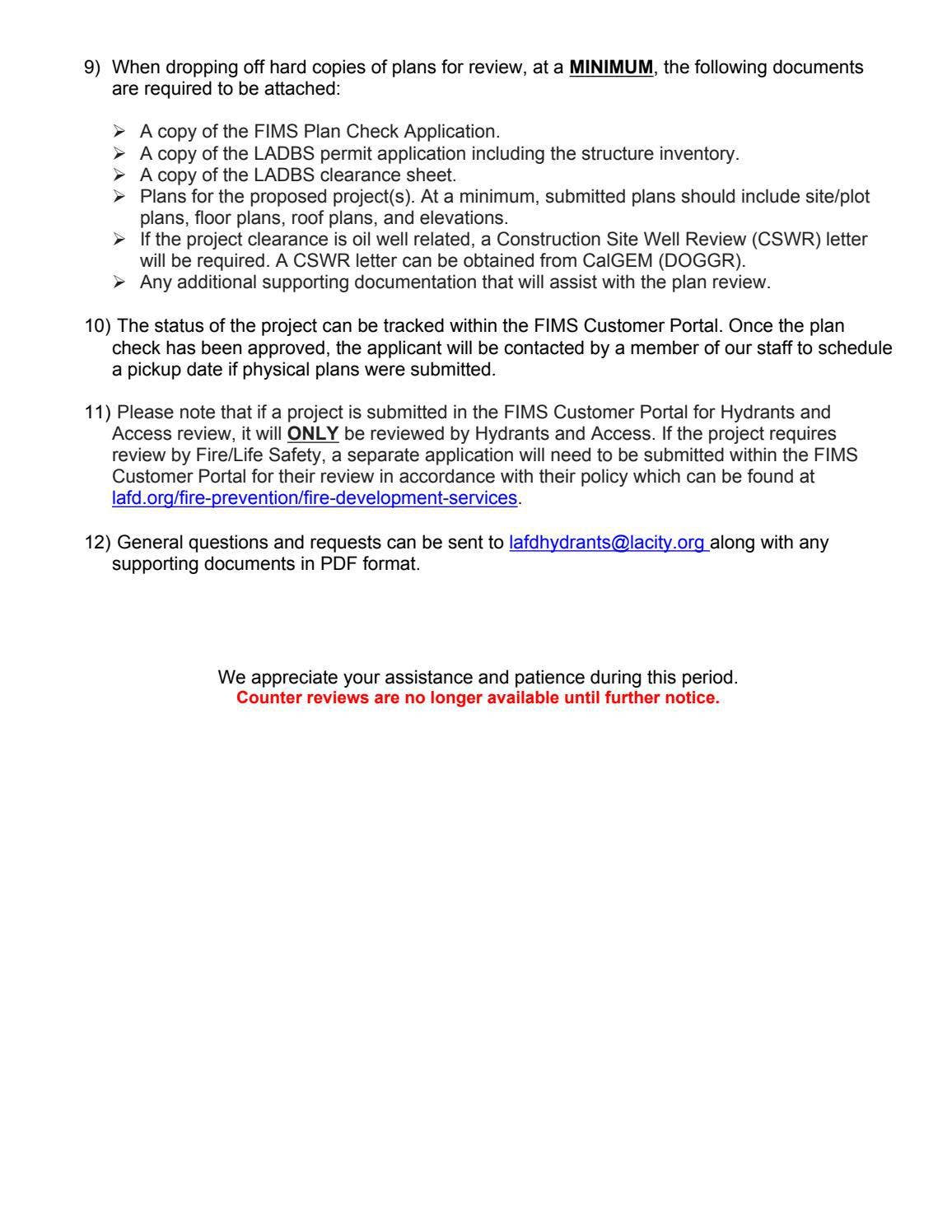 Hydrants & Access Submittal Instruction by Los Angeles Fire Department ...