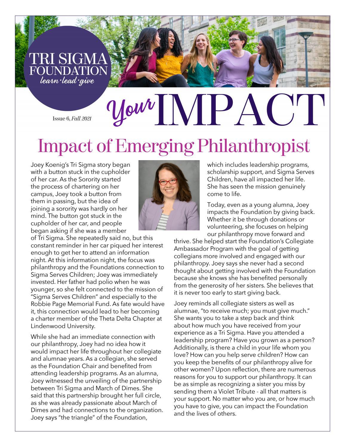 Your Impact-Fall 2021 by Tri Sigma Foundation - Issuu